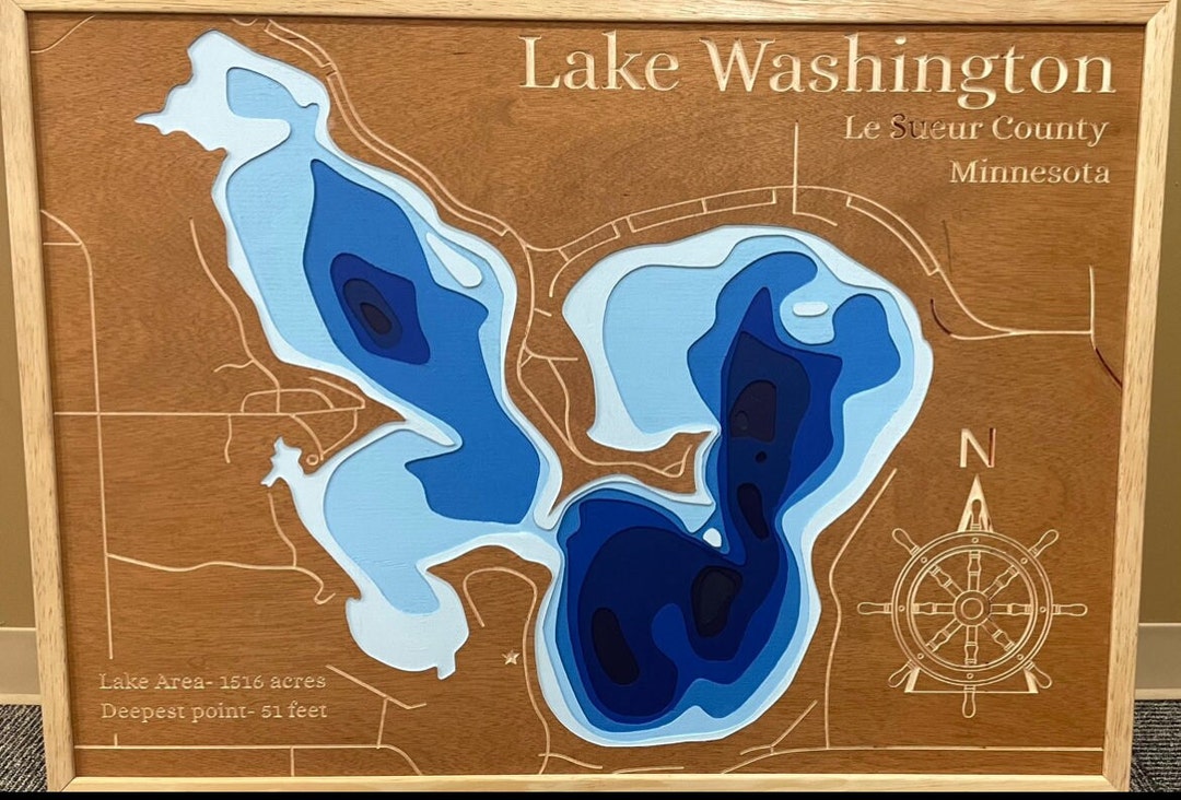 Lake Map Cutout - Etsy