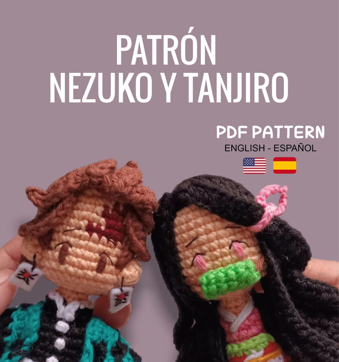 PATRON TANJIRO AND NEZUKO / Pattern Nezuko and Tanjiro English - Spanish - Etsy