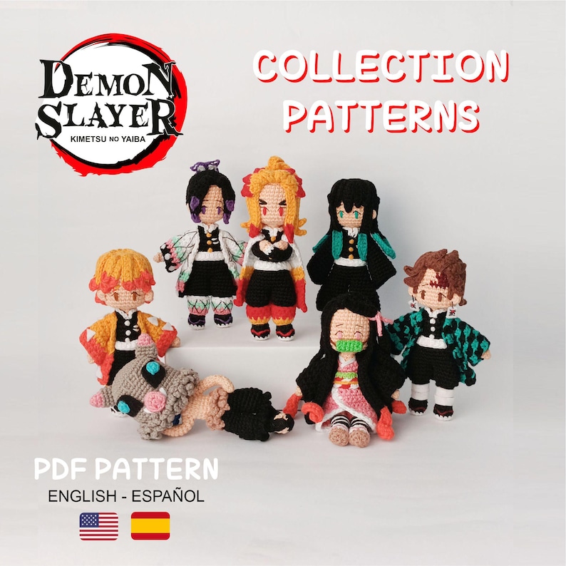 PATRONES DEMON SLAYER / Colección Pattern Español - English - Etsy México