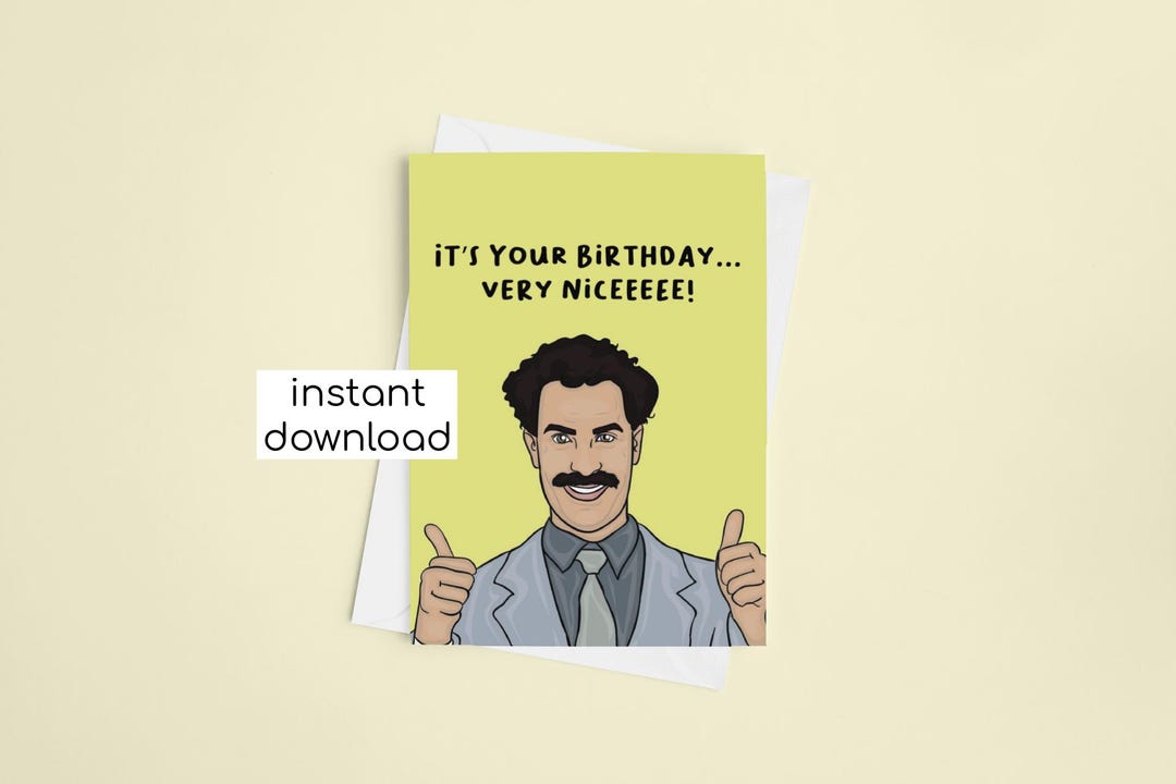 Funny Borat Birthday Card - Very Nice Pop Culture Comedy 2000s Cult ...