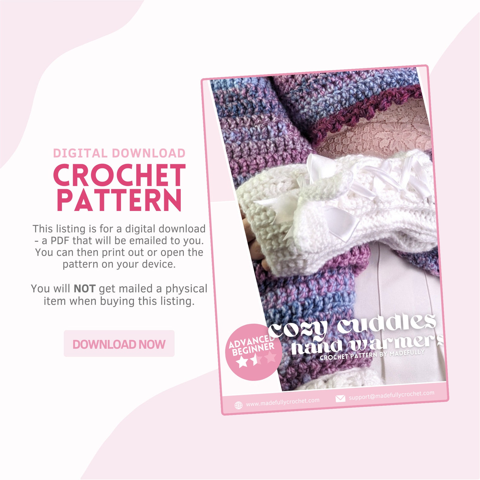Cozy Cuddles Hand Warmers PDF PATTERN - Simple & Easy Crochet ...