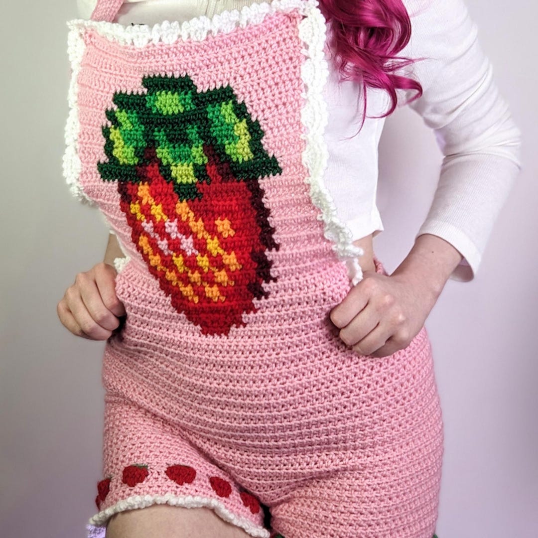 Stardew Valley Inspired Strawberry Overalls PDF PATTERN - Simple & Easy ...