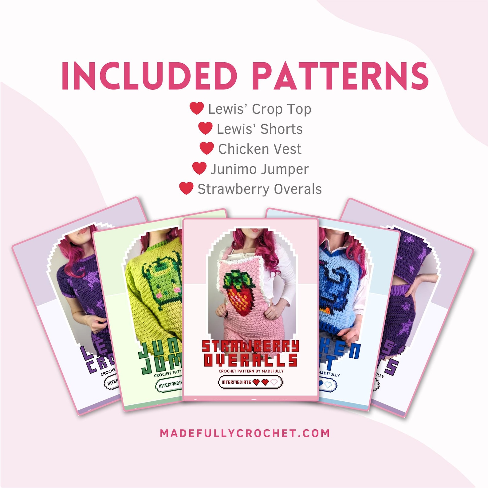 Stardew Valley Inspired Crochet Pattern Bundle: Sweater, Top, Shorts ...