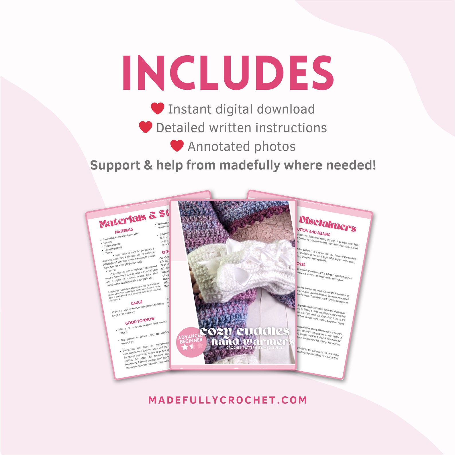 Cozy Cuddles Hand Warmers PDF PATTERN - Simple & Easy Crochet ...