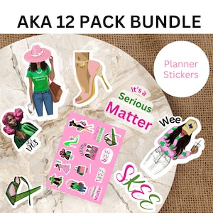 24 Pieces AKA Sticker, Alpha Sorority Stickers, 12 Pieces per Page, 2 ...