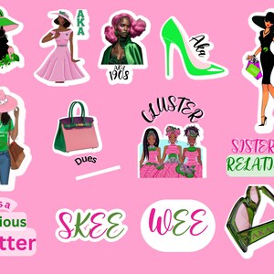24 Pieces AKA Sticker, Alpha Sorority Stickers, 12 Pieces per Page, 2 ...