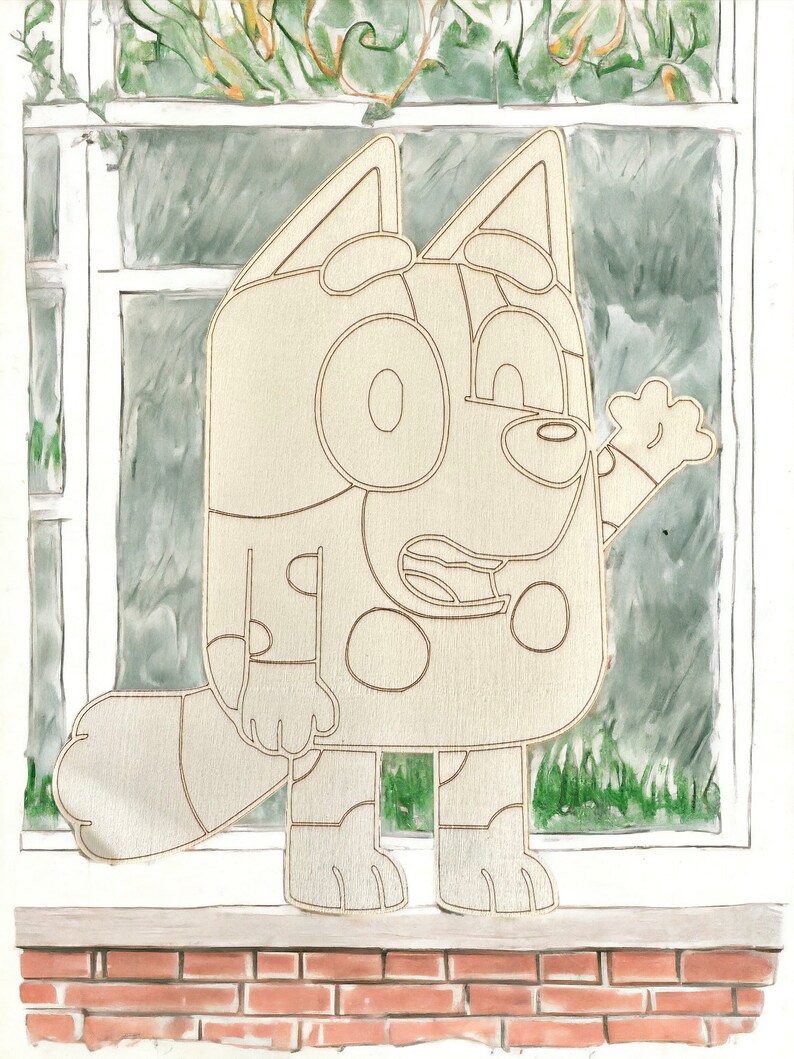 Set of 5 BLUEY Wooden Shape DIY Arts and Crafts - Etsy