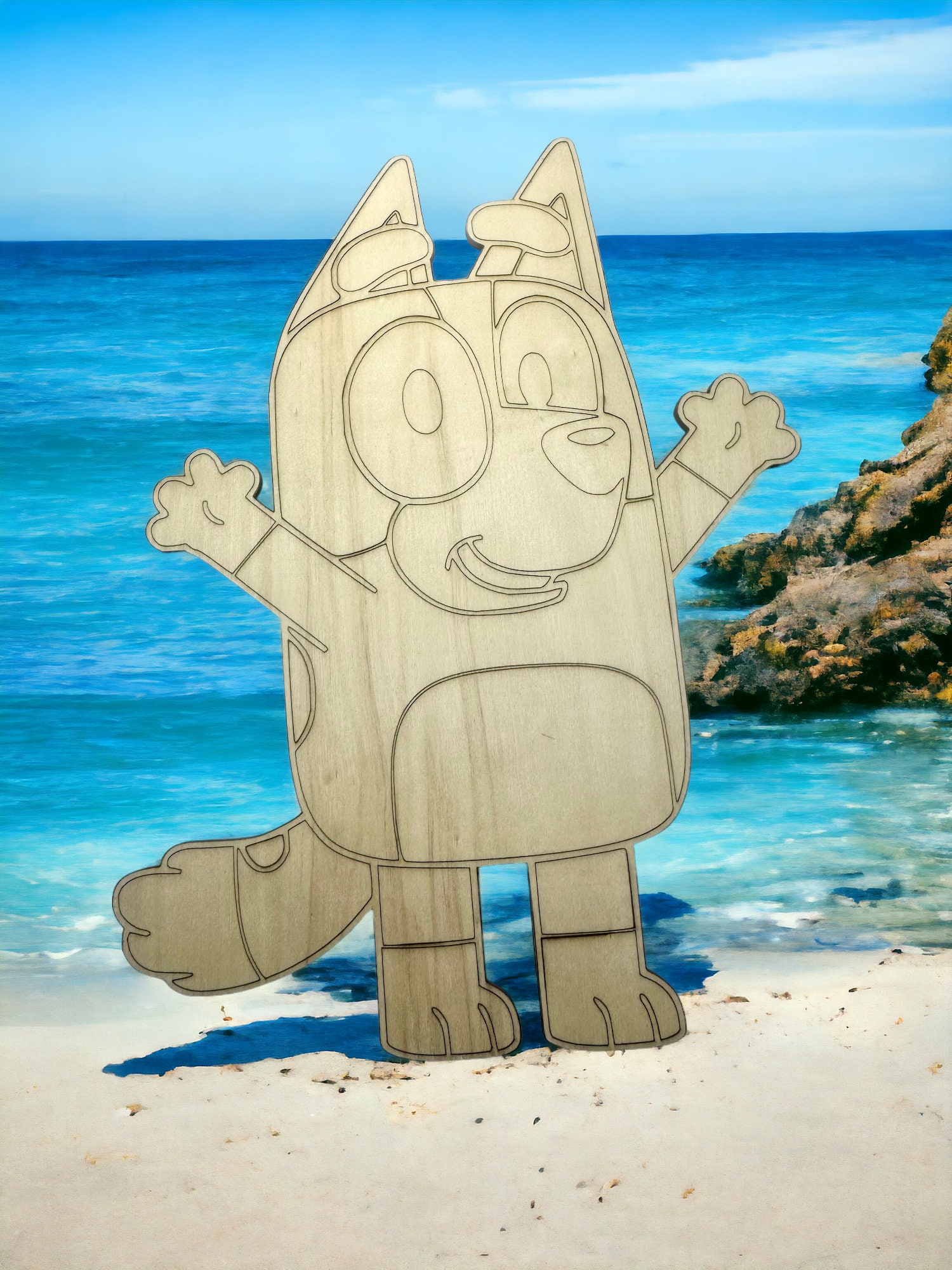 Set of 5 BLUEY Wooden Shape DIY Arts and Crafts - Etsy