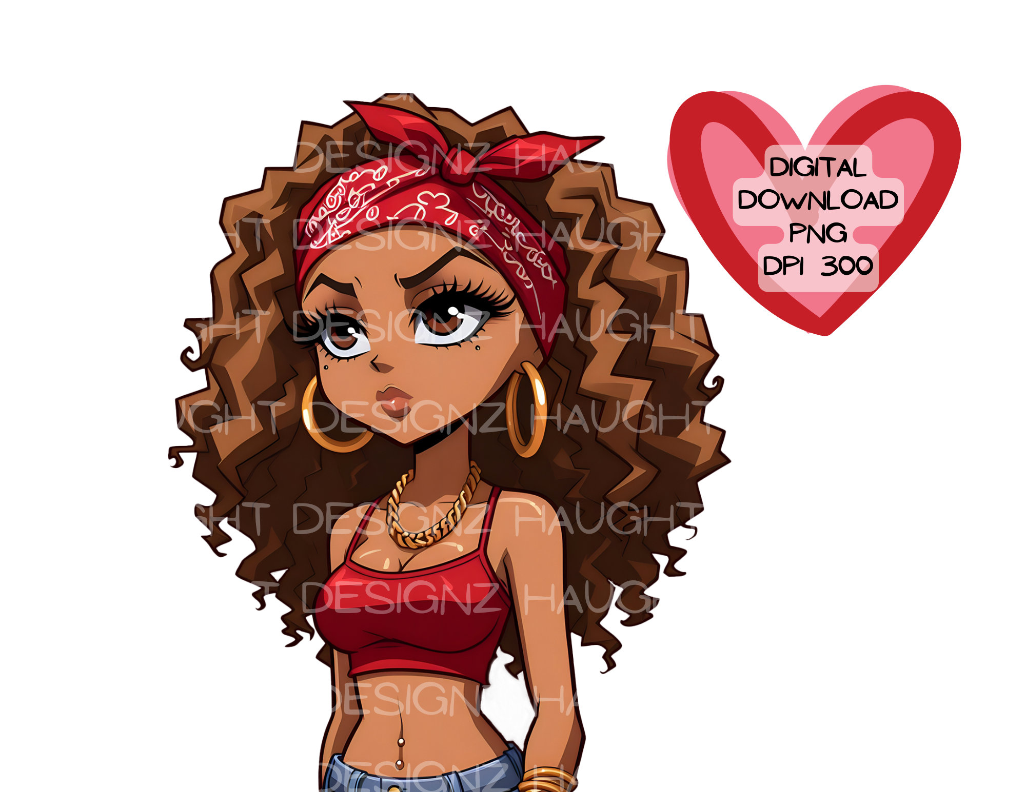 Boondocks Inspired Characters, 4 Female Boondocks Style Bundle, PNG ...