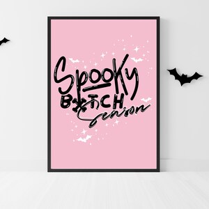 Halloween Wall Art BUNDLE | Set of 8 Prints Cute Fall Decor | Pink ...