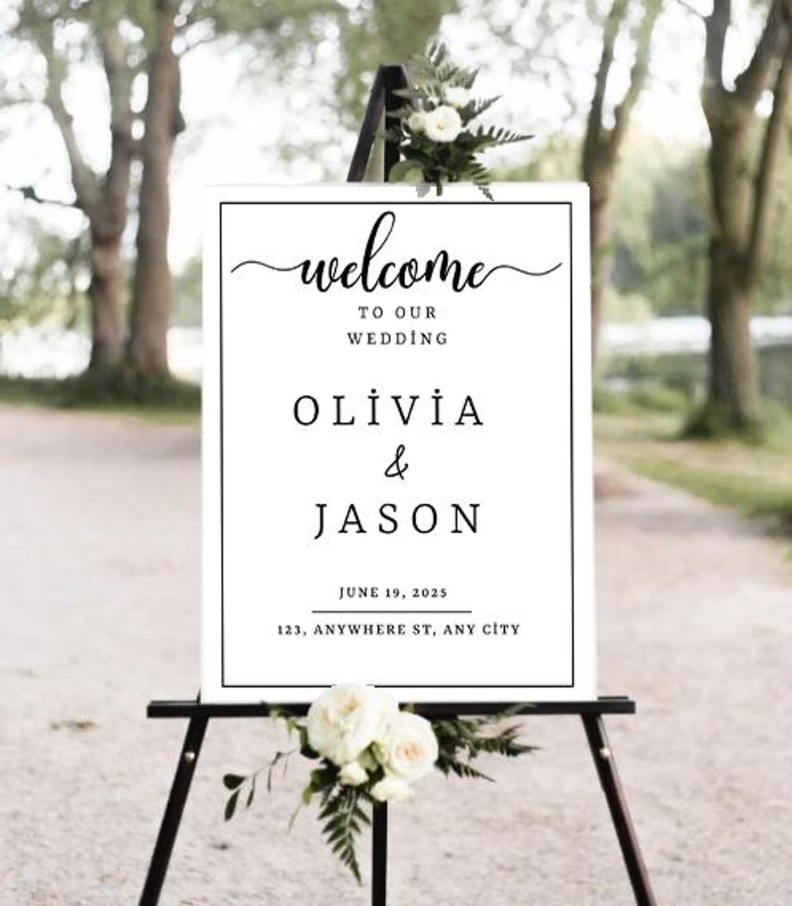 Wedding Welcome Sign, Modern Welcome Wedding Sign, Printable Wedding ...