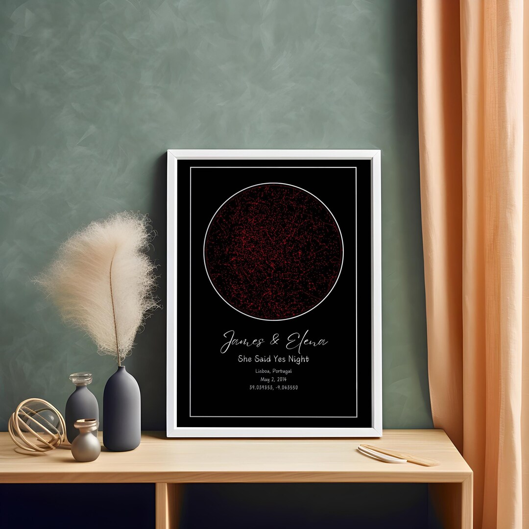 Custom Star Map | Night Sky Print | Star Map Poster | Wedding Gift ...