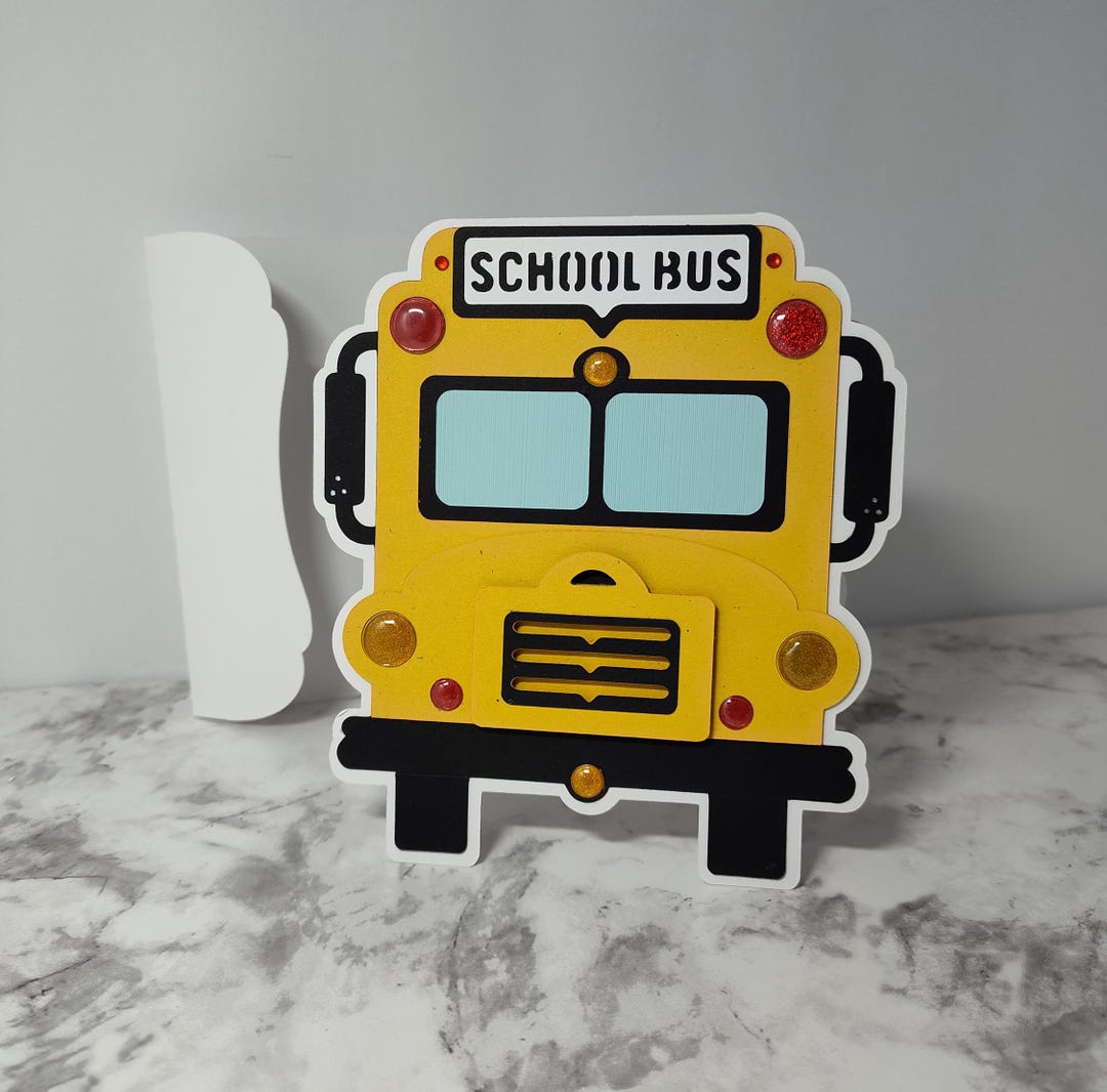 School Bus Thank You Card and Gift Holder Blank Card Inside - Etsy