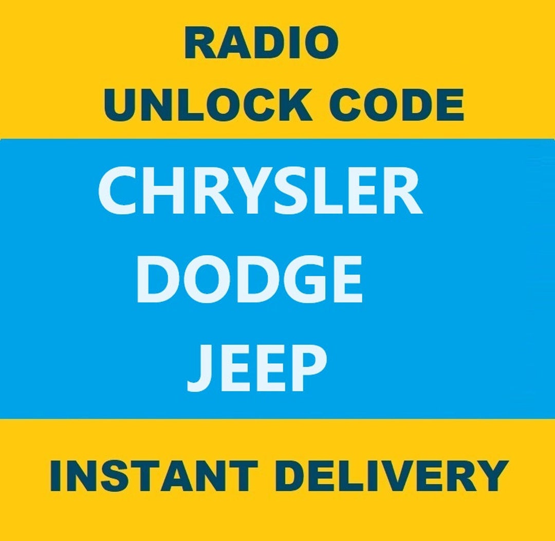 CHRYSLER JEEP DODGE Radio Code Pin Security Supply Unlock Code Fast ...