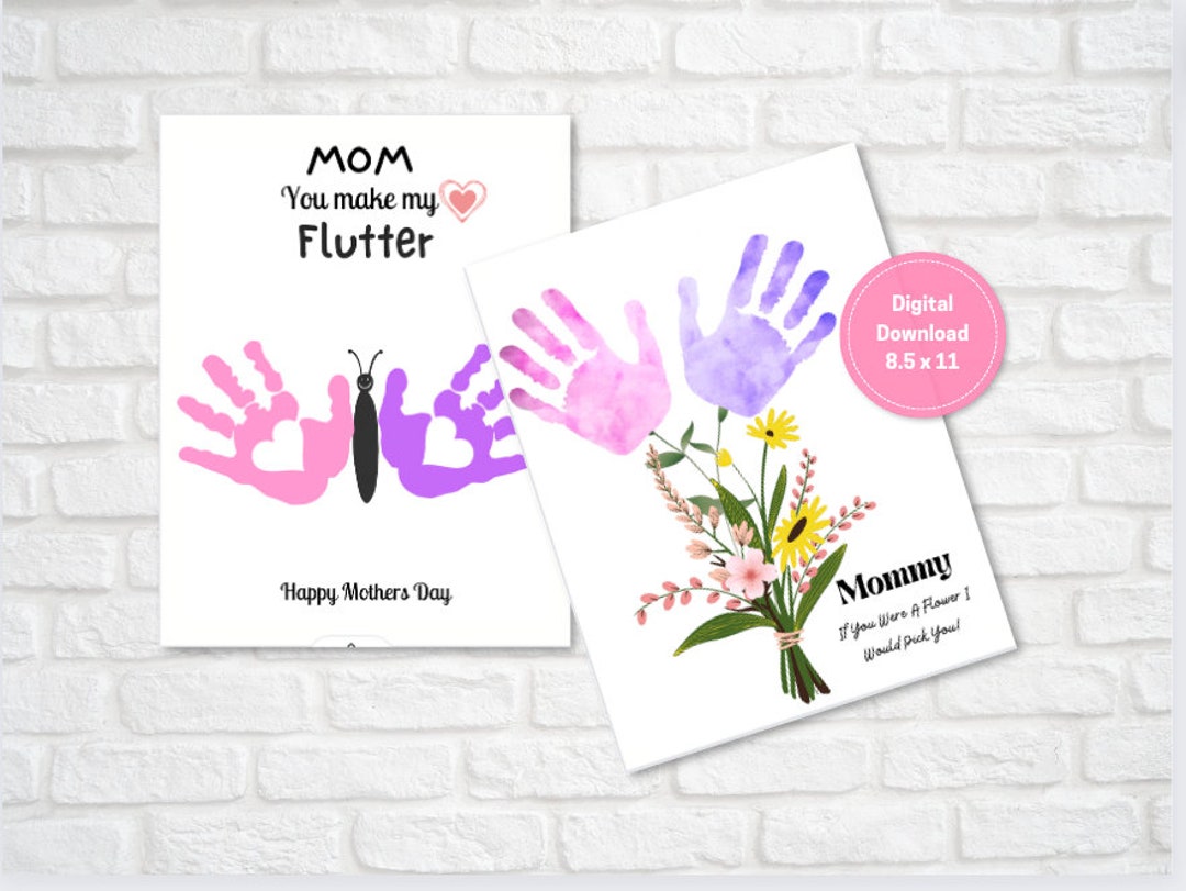 Mothers Day Kids Handprint Art / Mothers Day Gift / Hand Print Crafts ...