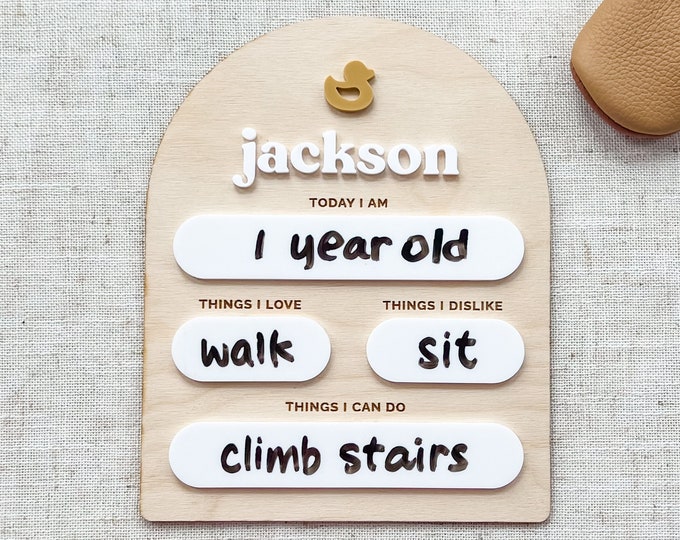 Baby Monthly Milestone Newborn Name Sign Baby Shower Month Gift Birth ...