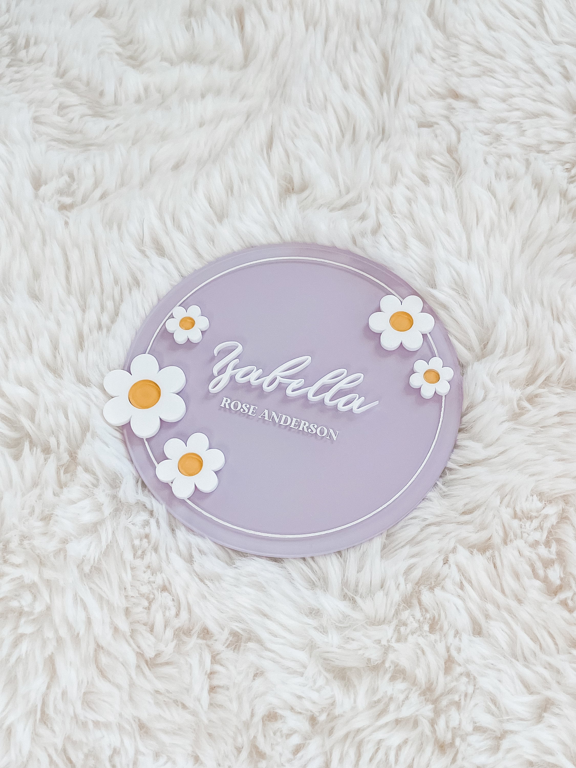 Daisy Flower Personalized Custom Name Card | Acrylic Name Sign | Boho ...