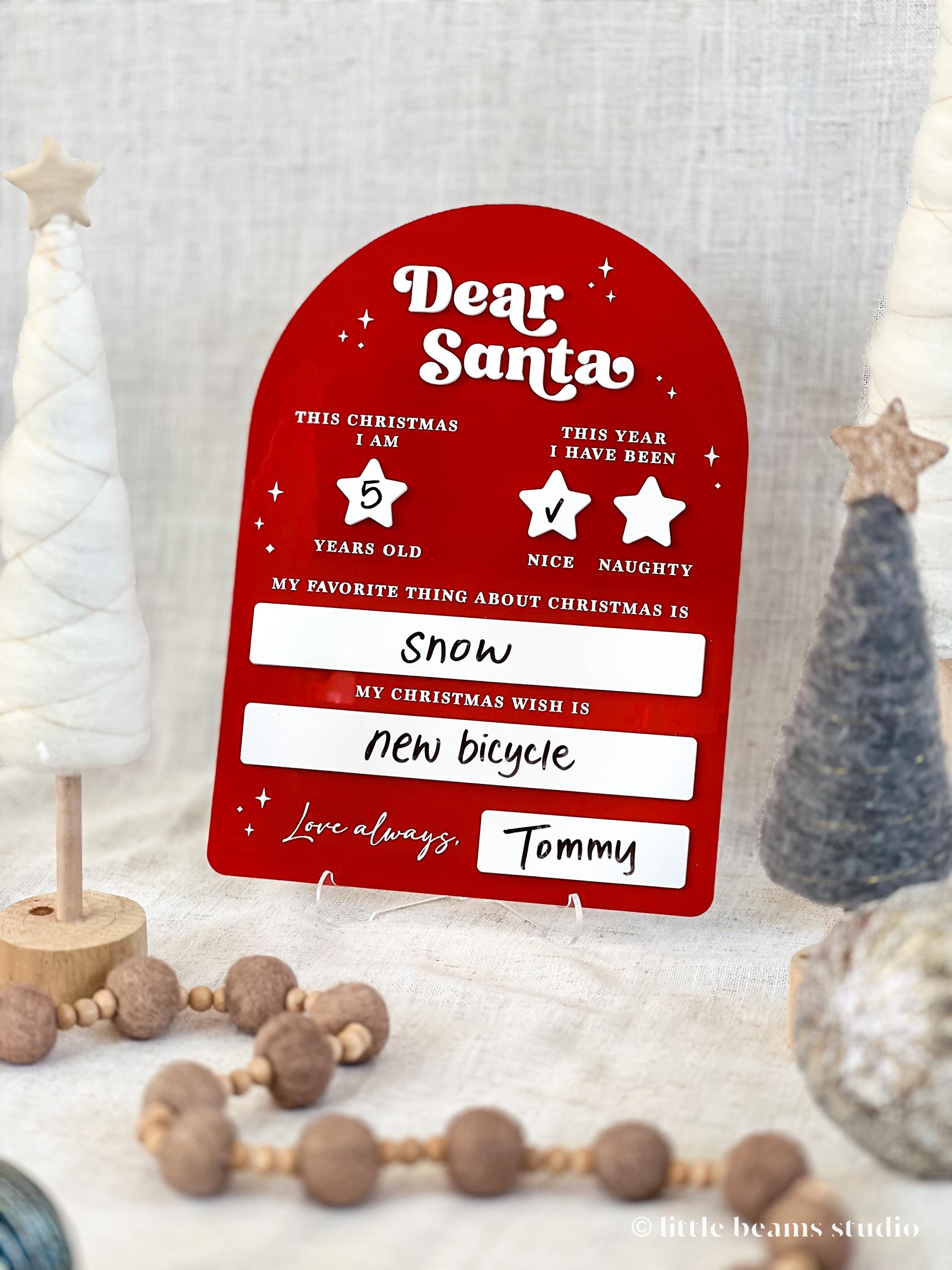 Dear Santa Sign|christmas Countdown|christmas Decor|christmas List Sign ...
