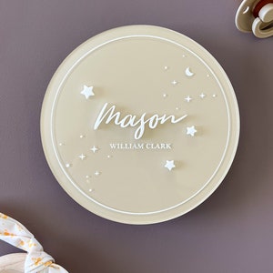 Starry Night Acrylic Name Cards | Baby Shower Gift | Baby Photo Prop ...