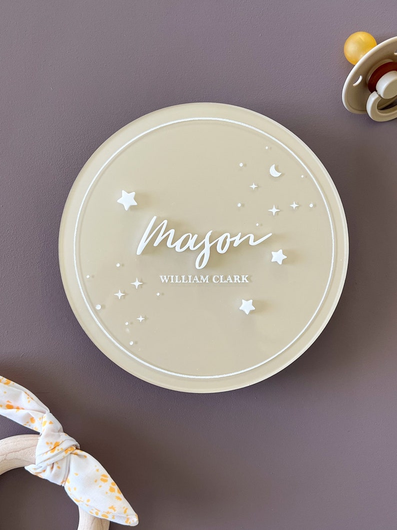 Starry Night Acrylic Name Cards Baby Shower Gift Baby Photo Prop ...