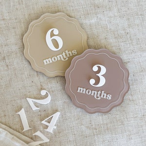 Acrylic Scallop Milestone Cards | Monthly Milestone Markers | Boho ...