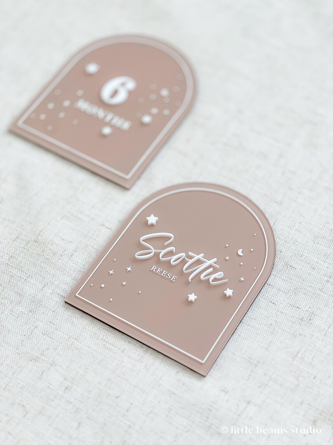 Acrylic Star Arch Milestone Cards | Monthly Milestone Markers | Boho ...