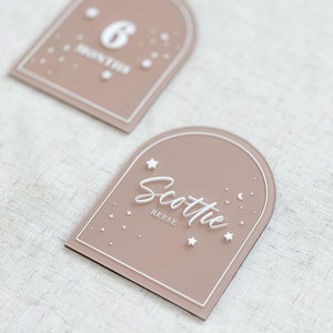 Acrylic Star Arch Milestone Cards | Monthly Milestone Markers | Boho ...
