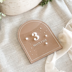 Acrylic Star Arch Milestone Cards | Monthly Milestone Markers | Boho ...