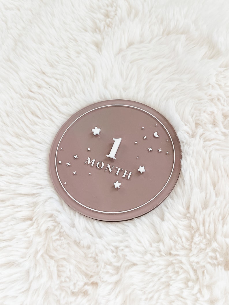 Acrylic Starry Night Round Milestone Cards Monthly Milestone Markers ...