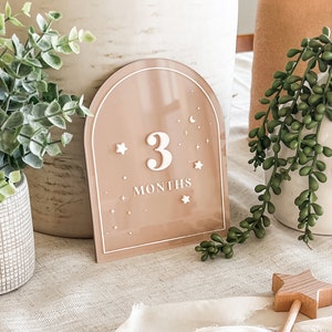 Acrylic Star Arch Milestone Cards | Monthly Milestone Markers | Boho ...