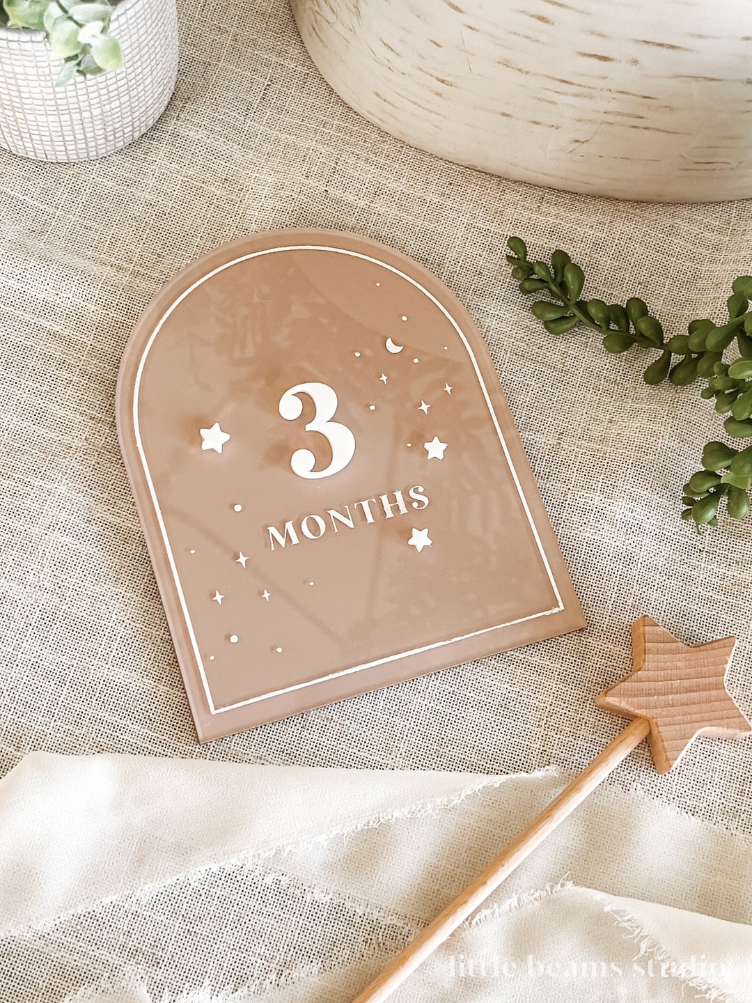 Acrylic Star Arch Milestone Cards | Monthly Milestone Markers | Boho ...