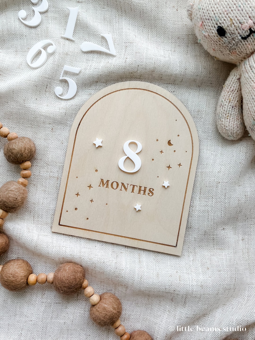 Wood Starry Night Arch Milestone Cards | Monthly Milestone Markers ...