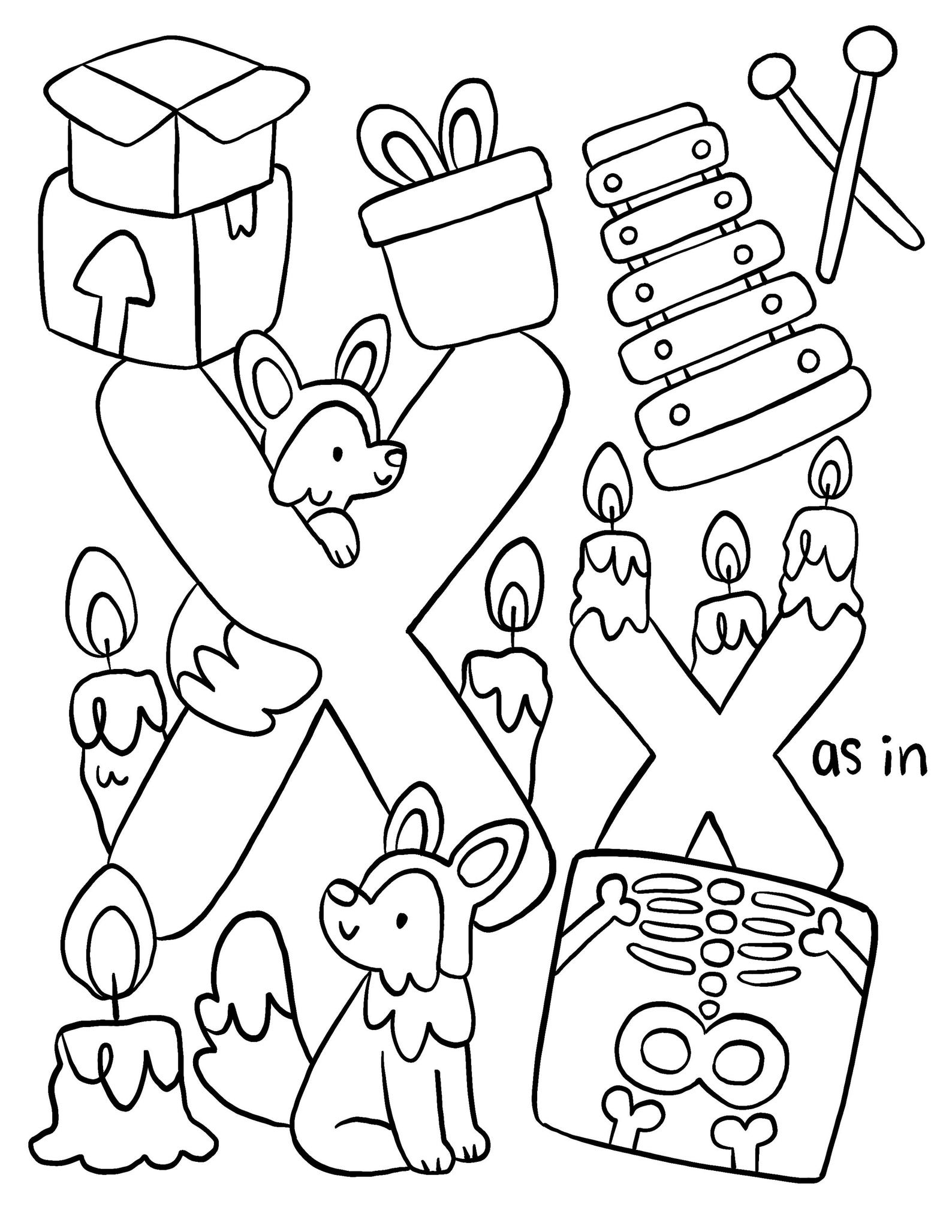 ABC Coloring Page Letter X - Etsy