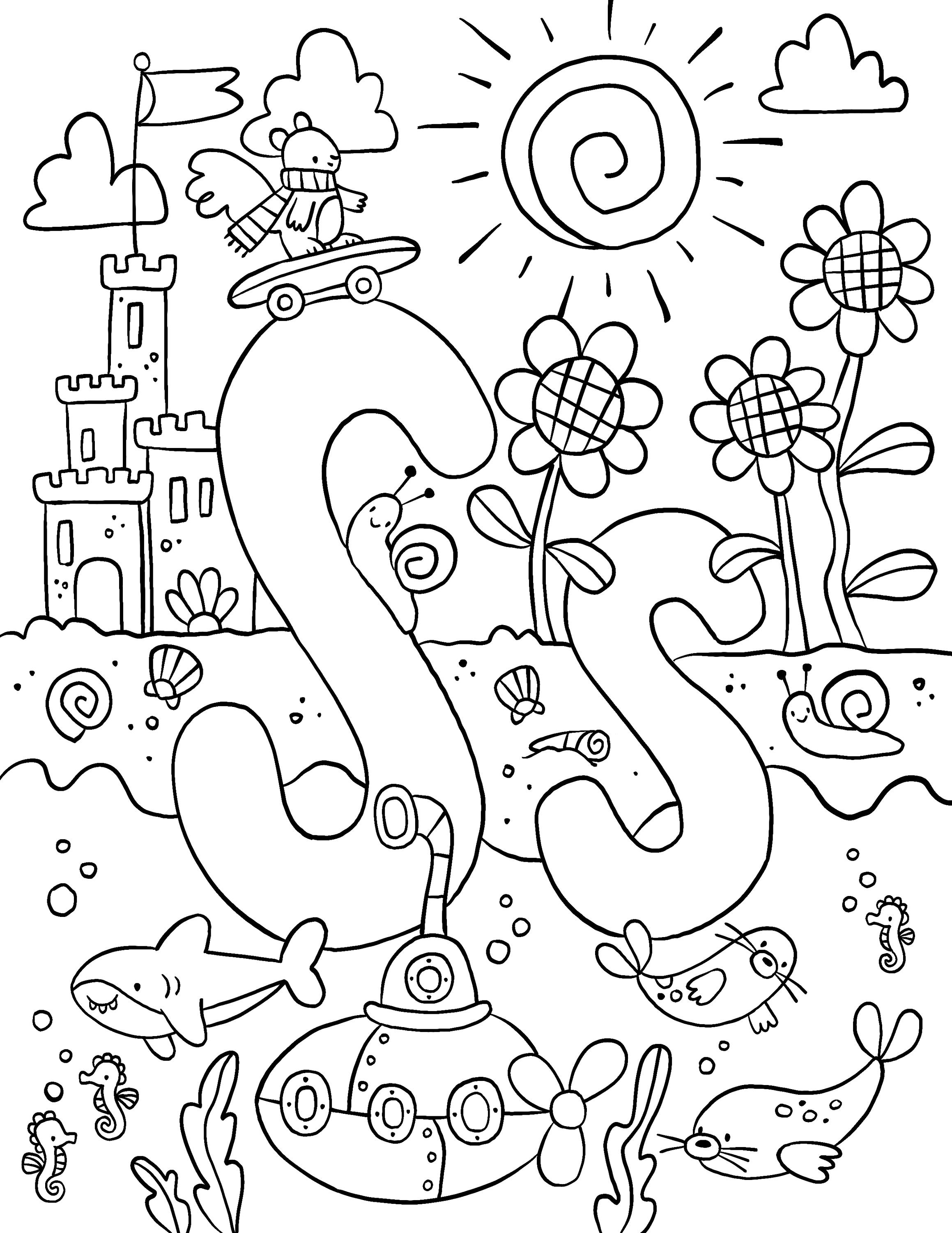 ABC Coloring Page Letter S - Etsy