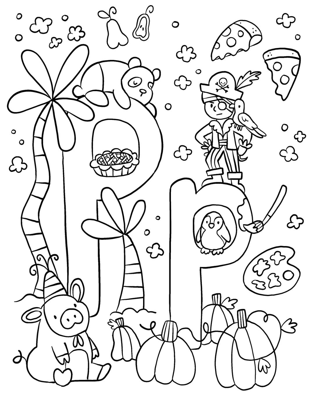 ABC Coloring Page Letter P - Etsy