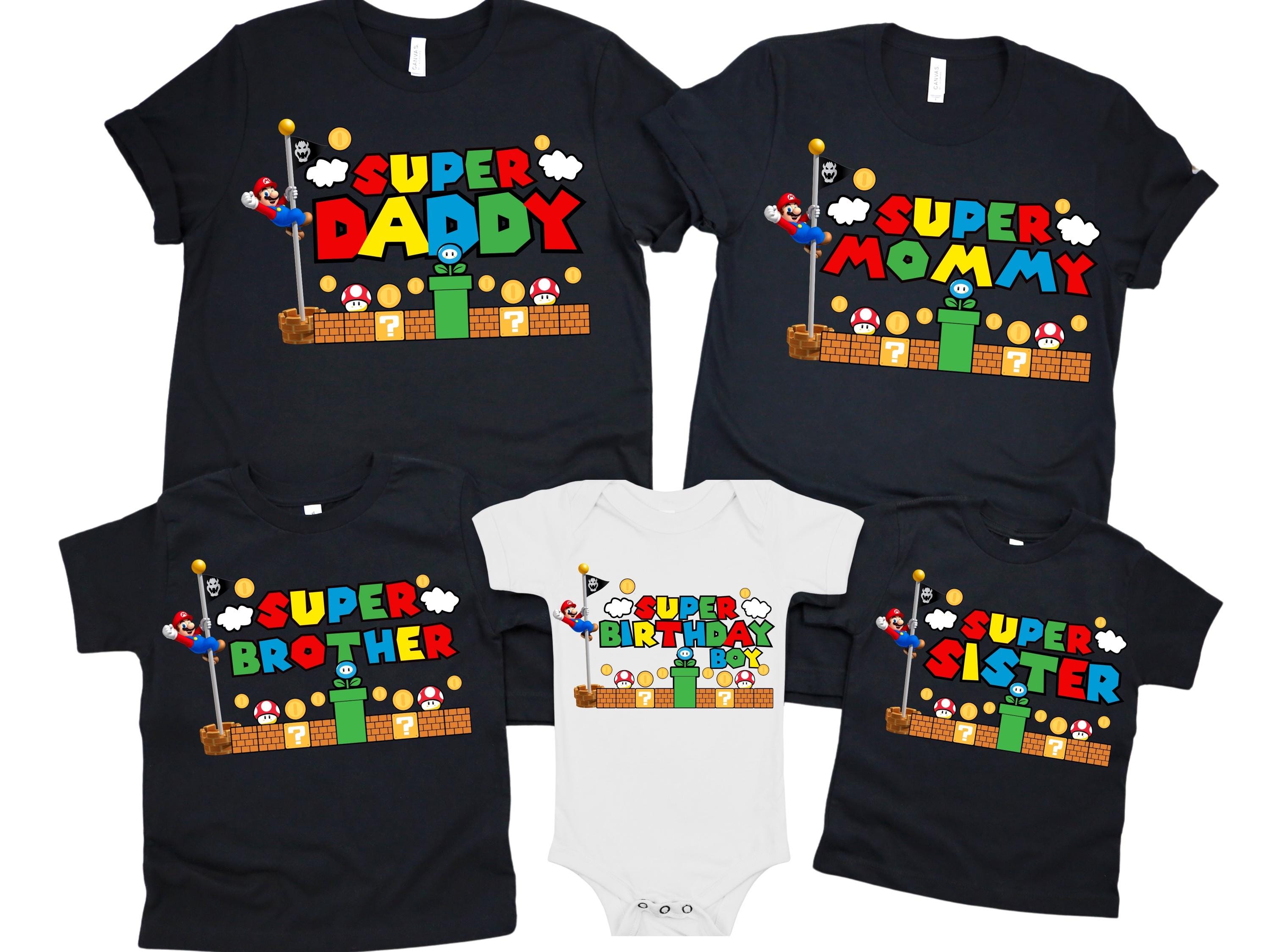 Personalized Super Mario Birthday Shirt, Custom Super Mario Shirt ...