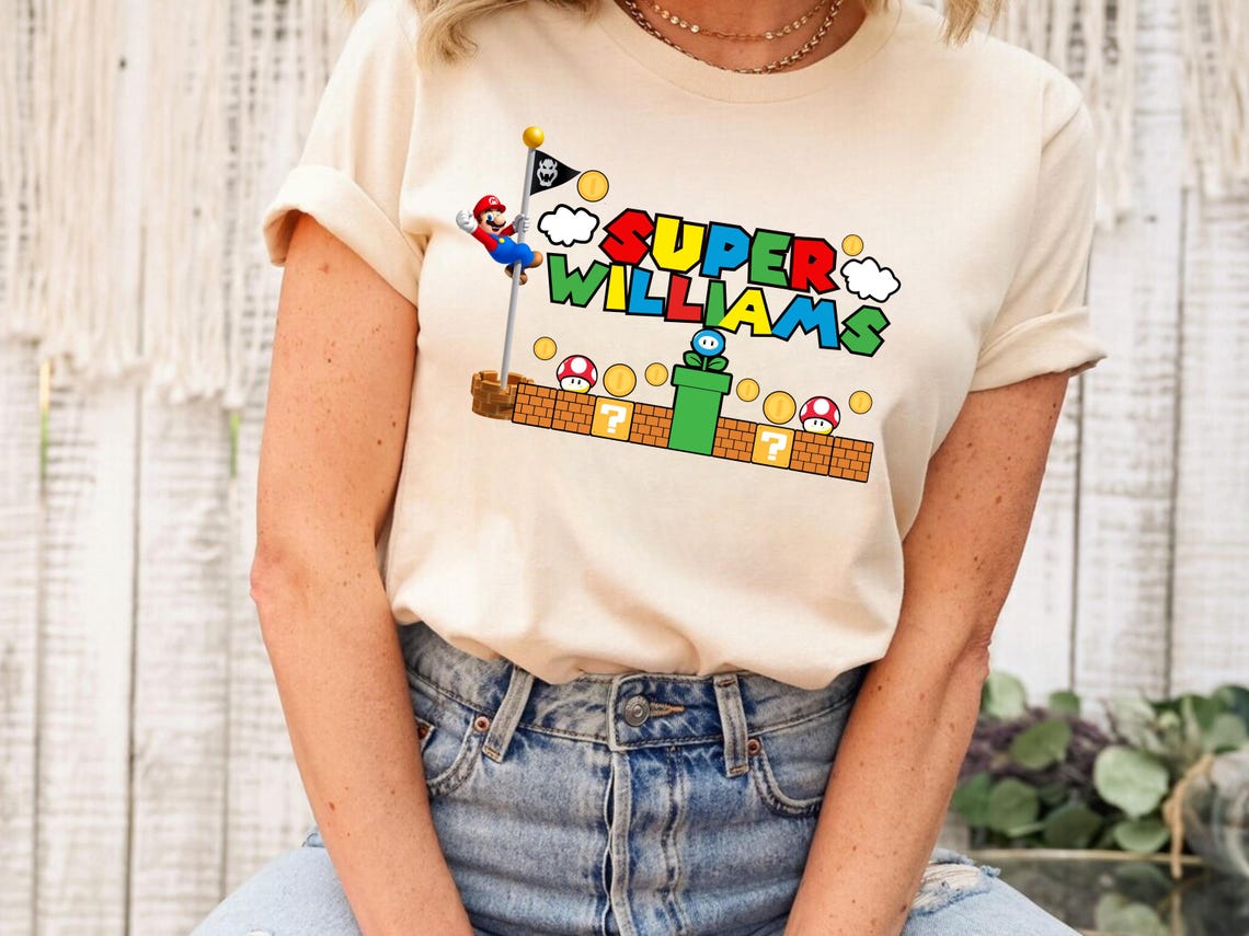Personalized Super Mario Birthday Shirt, Custom Super Mario Shirt ...