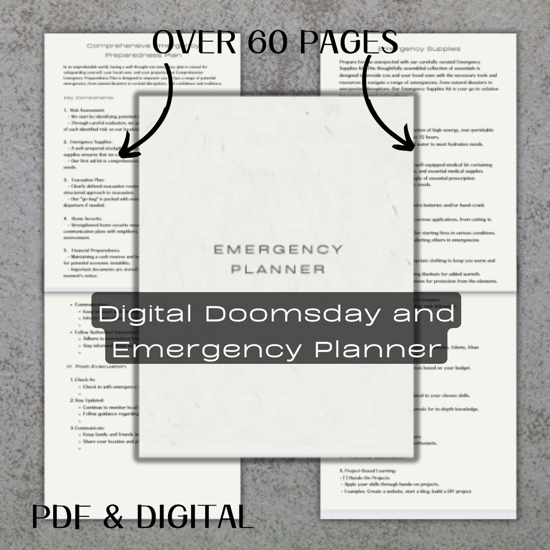 Digital Doomsday & Emergency Planner 2024 Calendar Printable Survival ...