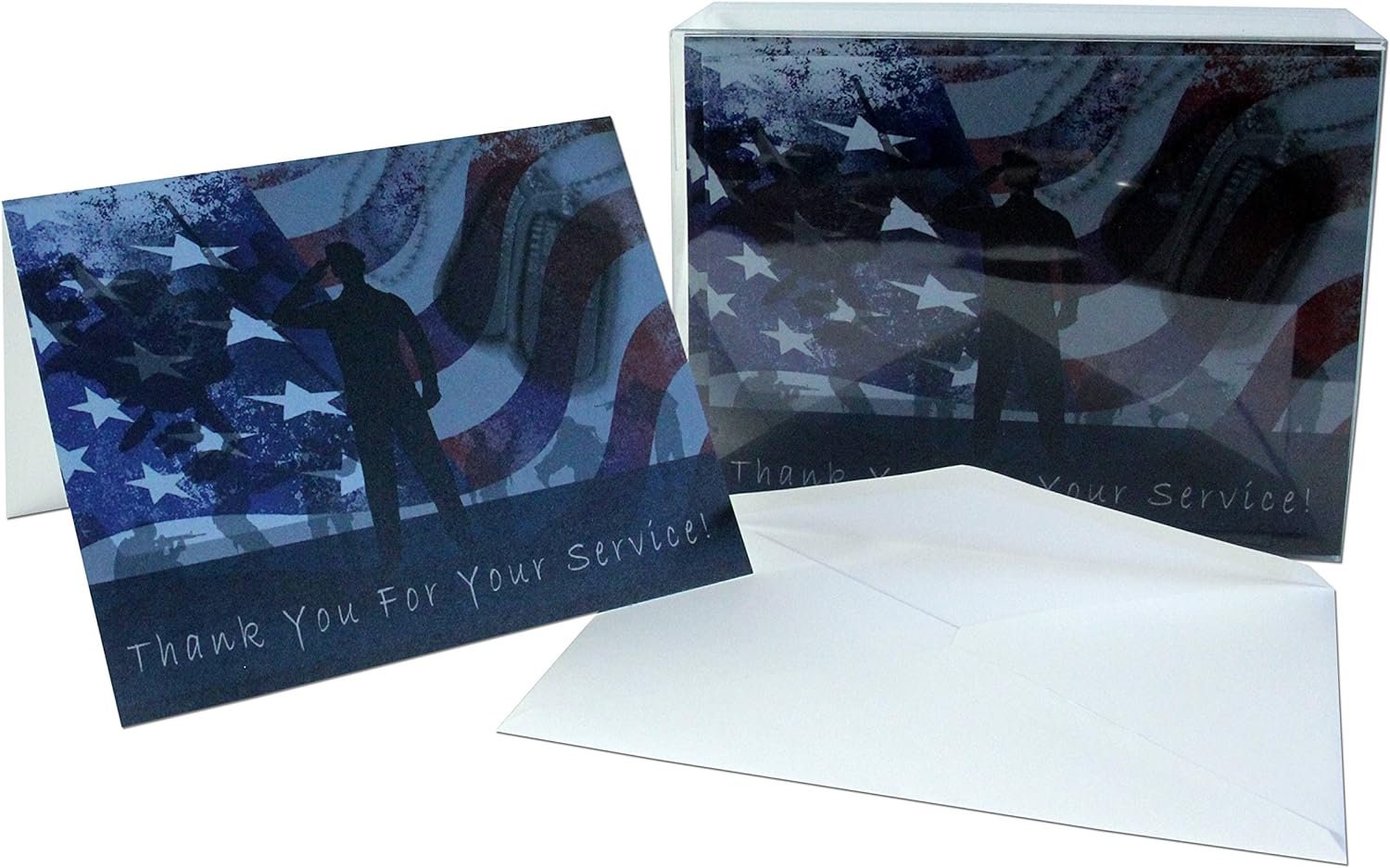 Blue Thank You for Your Service Cards 12 or 24 Count-blank Inside With ...