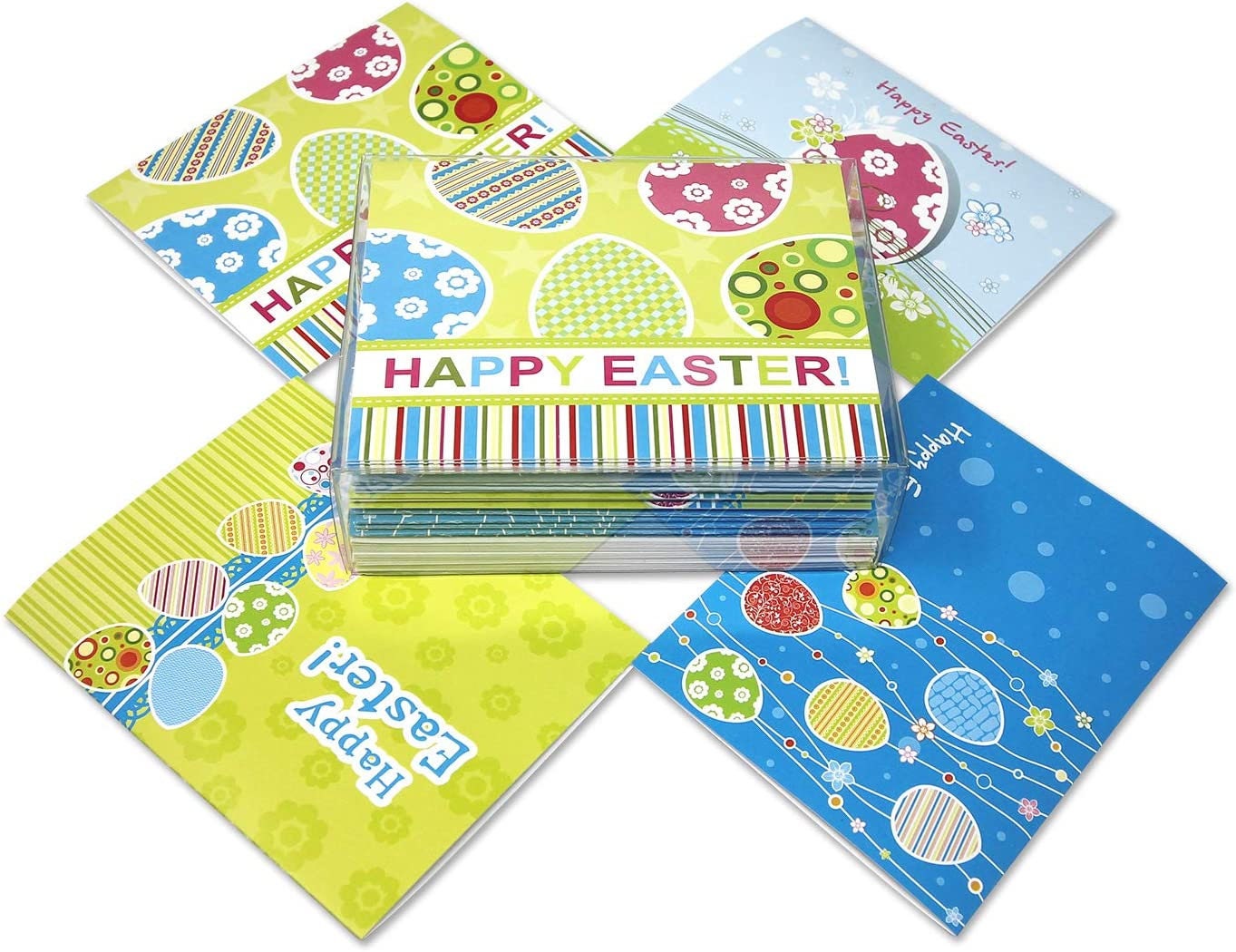 Vibrant Happy Easter Cards 12 or 24 Count - Blank Inside With Envelopes ...
