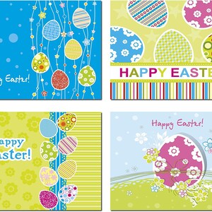 Vibrant Happy Easter Cards 12 or 24 Count - Blank Inside With Envelopes ...