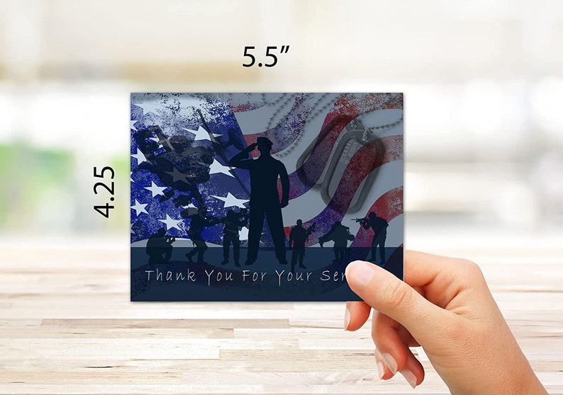 Blue Thank You for Your Service Cards 12 or 24 Count-blank Inside With ...