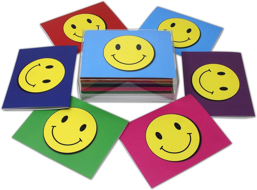 Smiley Face Cards 12 or 24 Count-blank Inside With Envelopes-5.5 X 4 ...