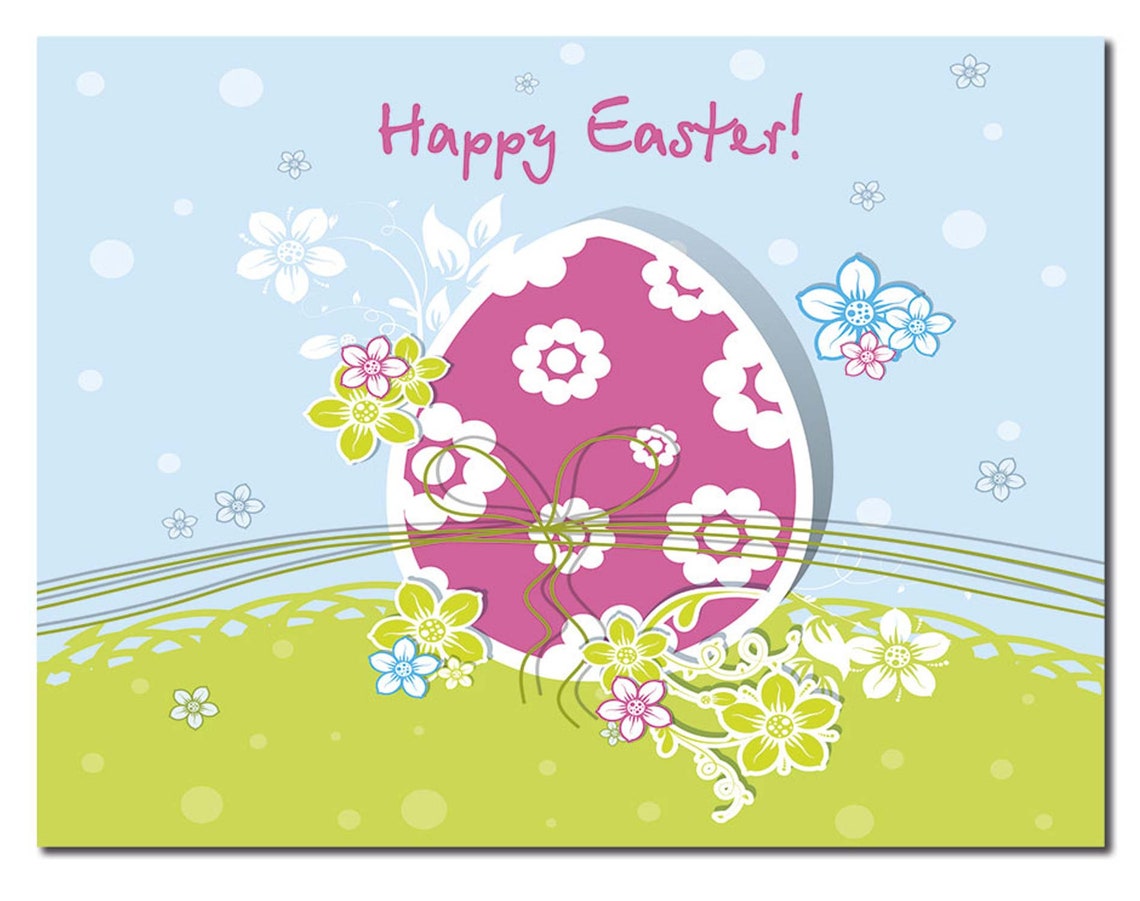 Vibrant Happy Easter Cards 12 or 24 Count - Blank Inside With Envelopes ...