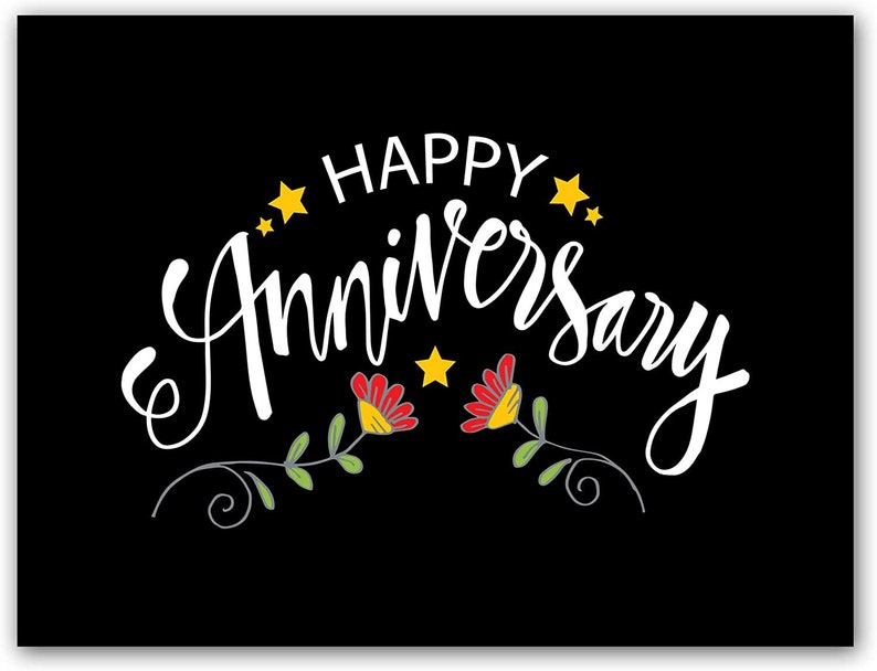 Large Happy Anniversary Card - Blank Inside With Envelope - 11.75" X 9 ...