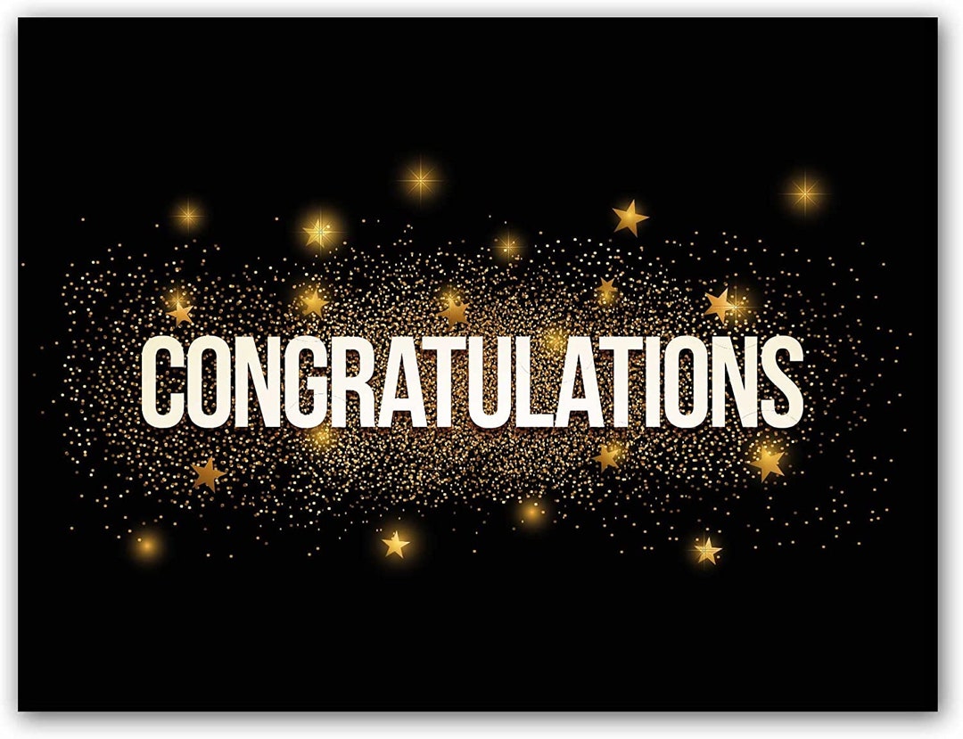 Large Black and Gold Congratulations Card From Group-blank Inside With ...