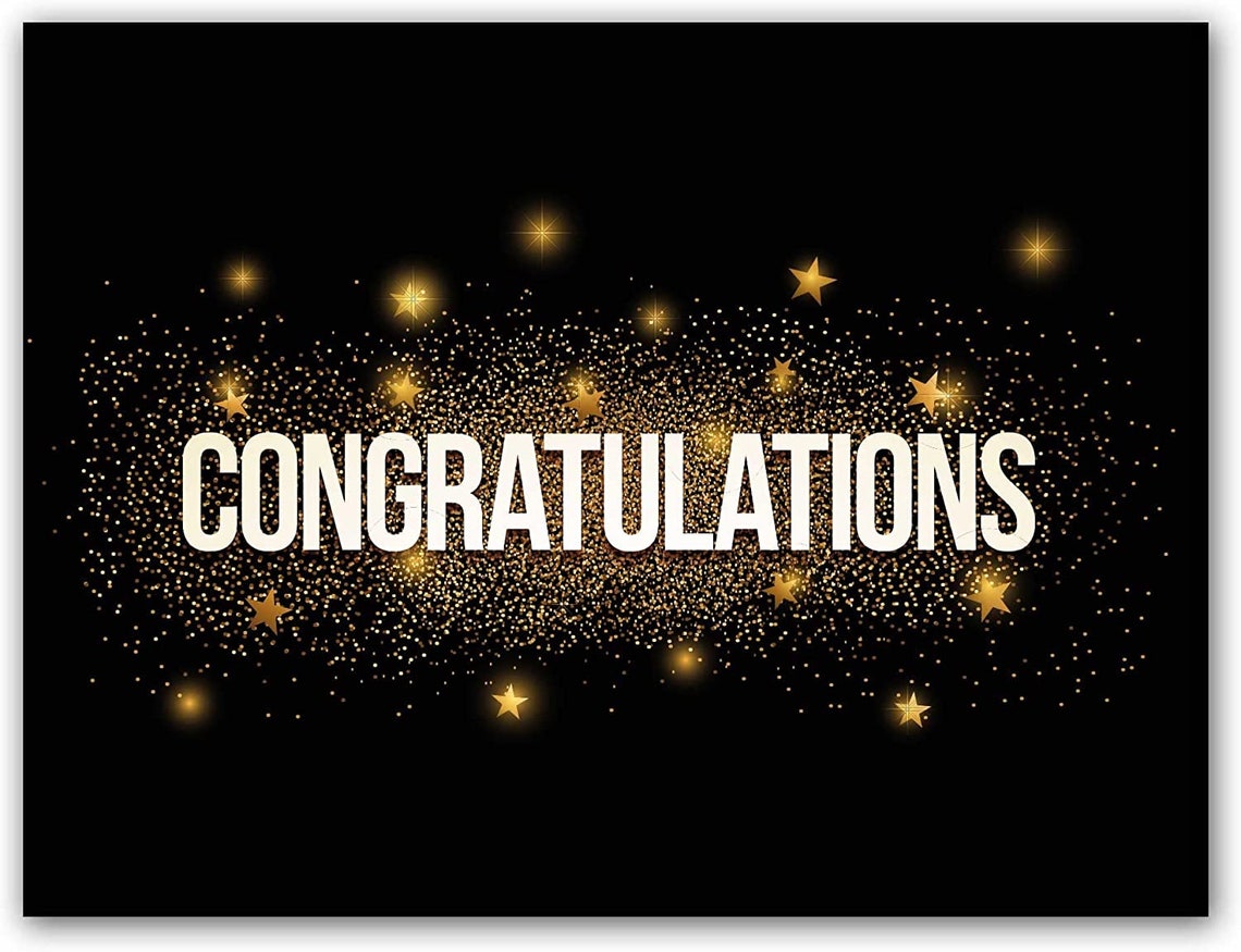 Large Black and Gold Congratulations Card From Group-blank Inside With ...