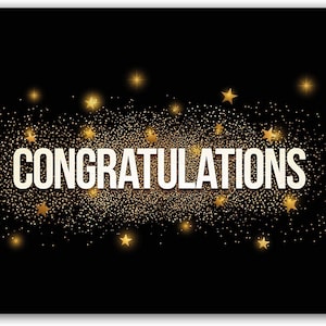 Large Black and Gold Congratulations Card From Group-blank Inside With ...