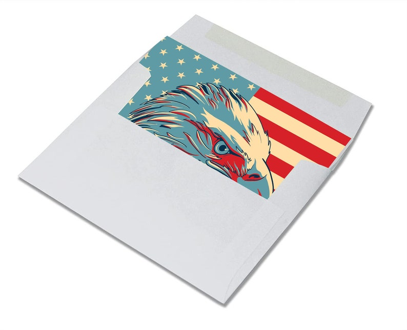 Bald Eagle Cards 12 or 24 Count - Patriotic - American Flag - Blank ...