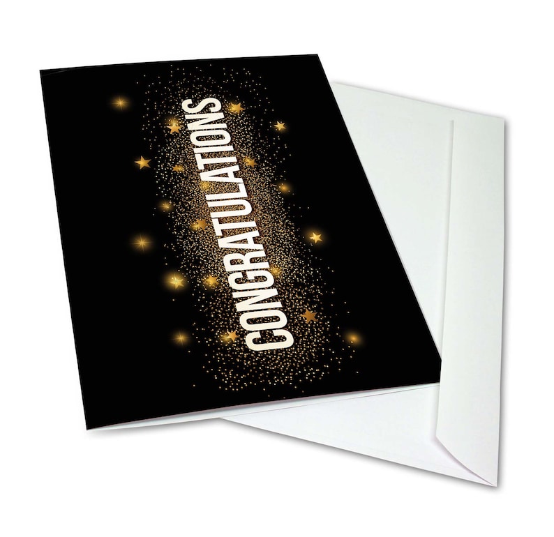 Large Black and Gold Congratulations Card From Group-blank Inside With ...